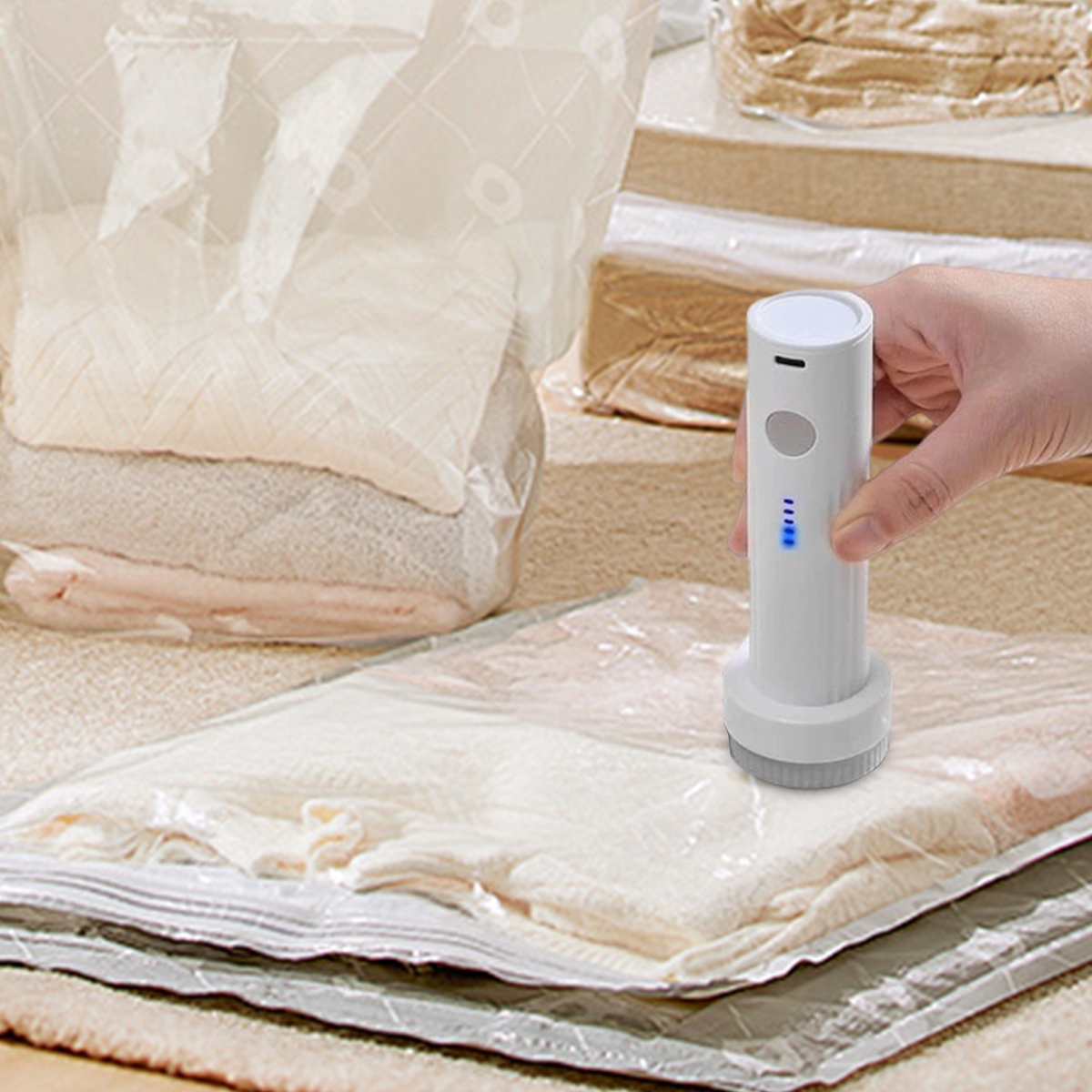 Rechargeable Portable Compressed Bag Air Pump Vacuum Bag Suction Pump ...